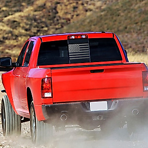 Zhizhong Rear Middle Window Decal Compatible with Toyota Tacoma 2016-2023, American Flag Back Center Sliding Window Glass Vinyl Sticker