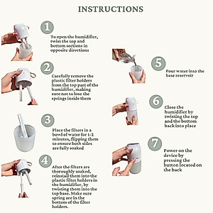 Portable Small Humidifier - Rechargable Double or Single Spray Cool Mist Car Auto Personal Desktop Humidifier Baby Airplane Travel Office Built-in Battery USB Plants Quiet Night Light