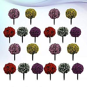 Hemoton 24pcs Micro Landscape Artificial Flower Mini Bundles Fairy Garden Flowers Moss Bonsai Tree Fairy Garden Plant Miniature DIY Landscape Ornament (Colorful)