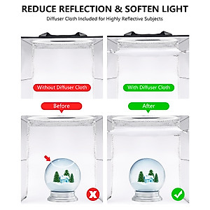 Uyled Light Box Photography 16"x16" Professional Dimmable Shooting Tent Kit with CRI >95 3000-6000K Photo Box with 120 LEDs Lights + 6 Photo Backdrops for Jewelry and Small Items Product Photography