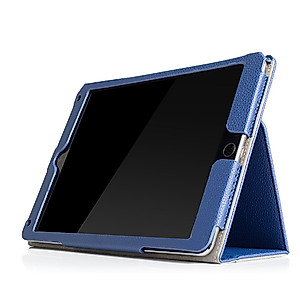 RUBAN Case for iPad 9.7 Inch 2018/2017/iPad Air 2/iPad Air 1 - [Corner Protection] - [Scratch-Resistant] Premium PU Leather Folio Smart Stand Cover w/Auto Sleep/Wake, Navy Blue