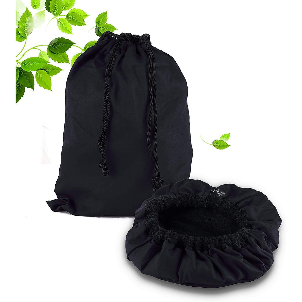 Deep Conditioning , Microwavable Heat Cap for Steaming Hair Styling and Treatment Steam Cap Steaming Haircare Therapy (Black)