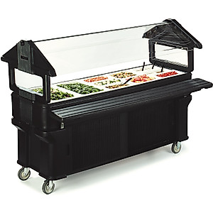 Carlisle FoodService Products Six Star Food Bar Buffet Bar with Storage and Legs for Catering, Buffets, Restaurants, Polyethylene (Pe), 6 x 2 x 4.2 Feet, Black