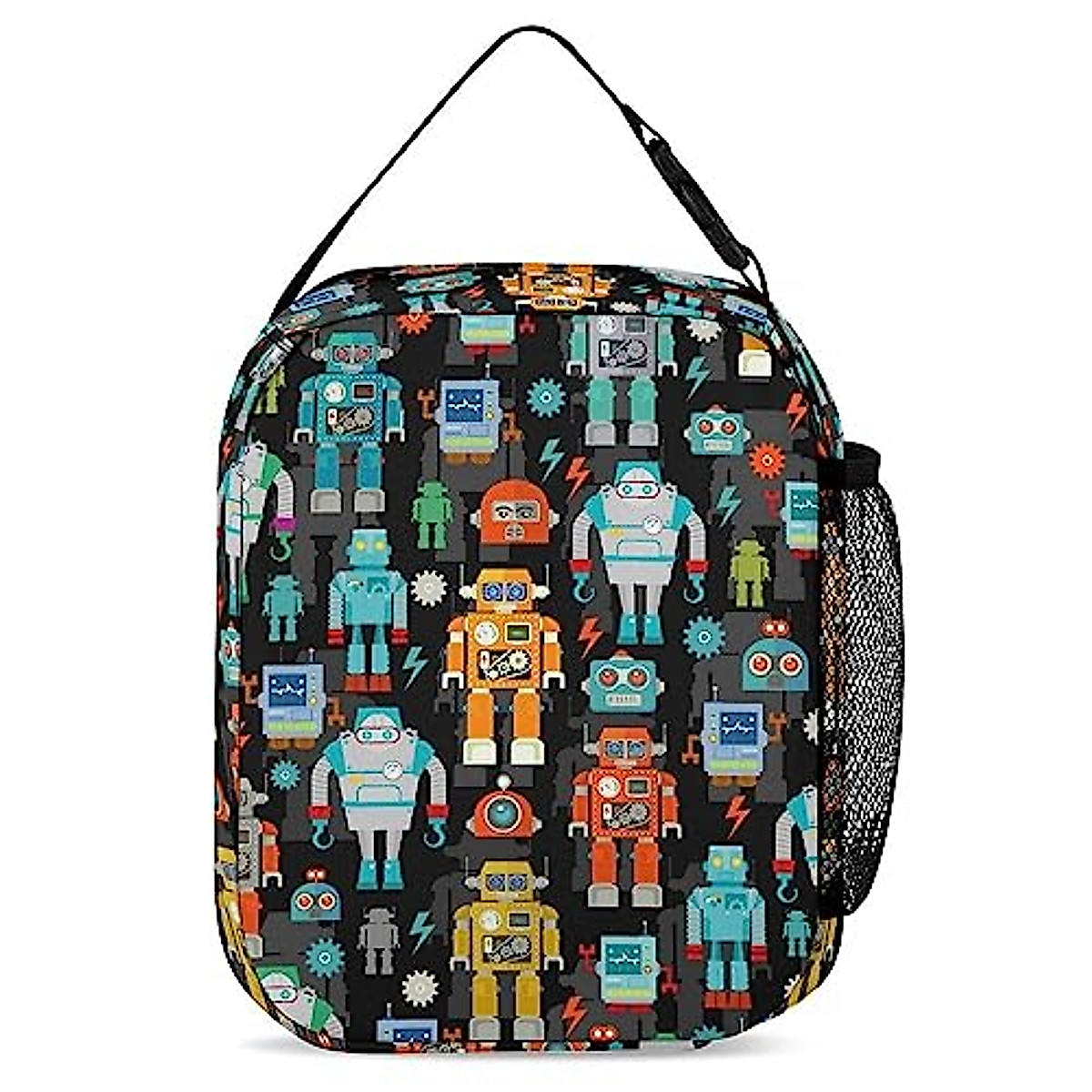 oallpu 3PCS Cartoon Robots Backpack, Cool Shoulders Backpack Lightweight Durable Vintage Robots Laptop Bag, 17 Inch Daypack with Multiple Pockets(Vintage Robots)