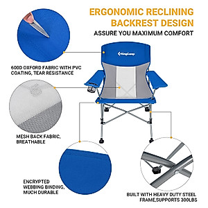 KingCamp KC2106_Blue/Grey-USVC2 Camp Chair, Standard