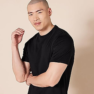 Amazon Essentials Men's Slim-Fit Short-Sleeve Crewneck T-Shirt, Pack of 2, Black, Small