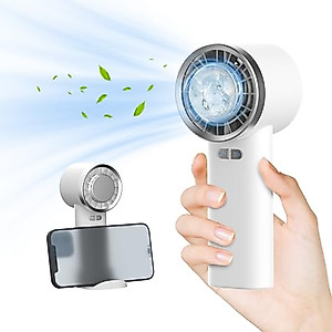 Cegsin Portable Mini Handheld Fan with Active Cooling Technology, Small Hand Fan for Travel, Instant Ice-Compress Face Fan, Personal Lash Fan for Make Up Skincare, 3-Speed, Rechargeable, White