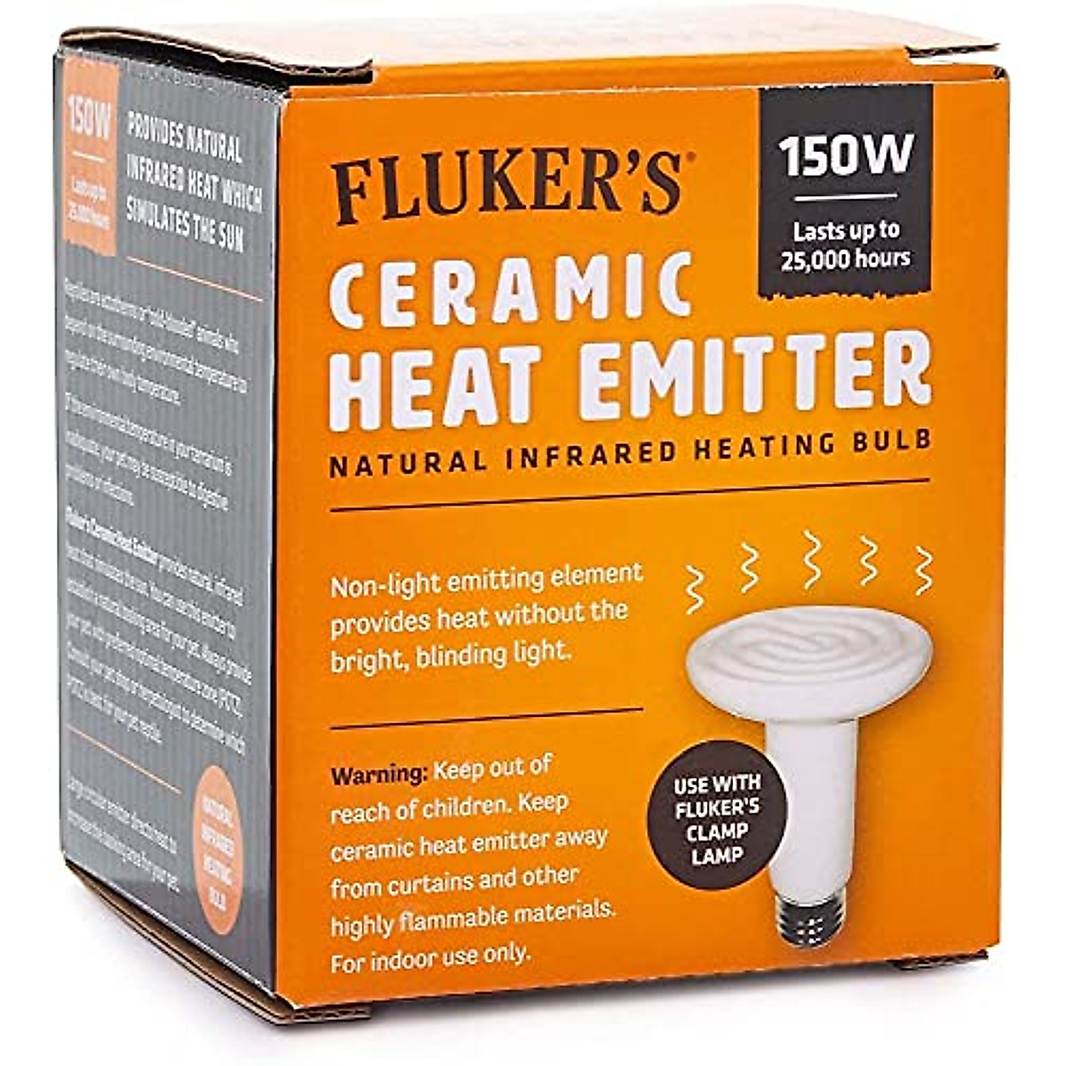 Fluker's Ceramic Heat Emitter for Reptiles 150W - Includes Attached DBDPet Pro-Tip Guide