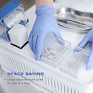 faruijie Dental Cotton Roll Dispenser Holder Organizer Hygienic Cotton Roll Divider Professional Clinic Home Use Transparent Press Type