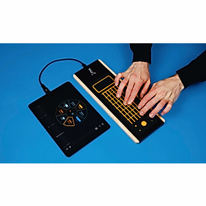 Guitar Pad Accessory for J-Play MIDI controller - 6 Frets and Effect Zone, Dedicated Musical App Included, Plug & Play Music instrument Water Edition