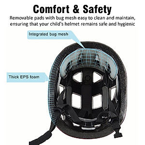 Atphfety Kids Bike Helmet,2 Sizes Adjustable for Youth Child Boys & Girls Ages 3-5-8-14,Ventilation and Multi-Sport for Bicycle Scooter Skate