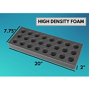 Polar Whale 2 Coffee Espresso Capsule Drawer Organizer Tray Inserts Compatible with Dolce Gusto for Kitchen Home Office Waterproof Washable Black Foam 24 Compartment 7.75 x 20 Inches