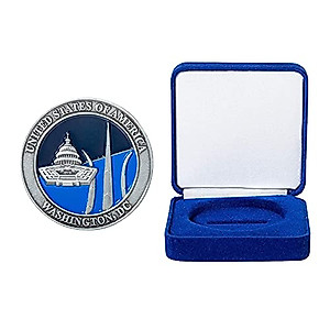 United States Air Force USAF Naval Air Facility Joint Base Andrews Home of Air Force One Challenge Coin and Blue Velvet Display Box