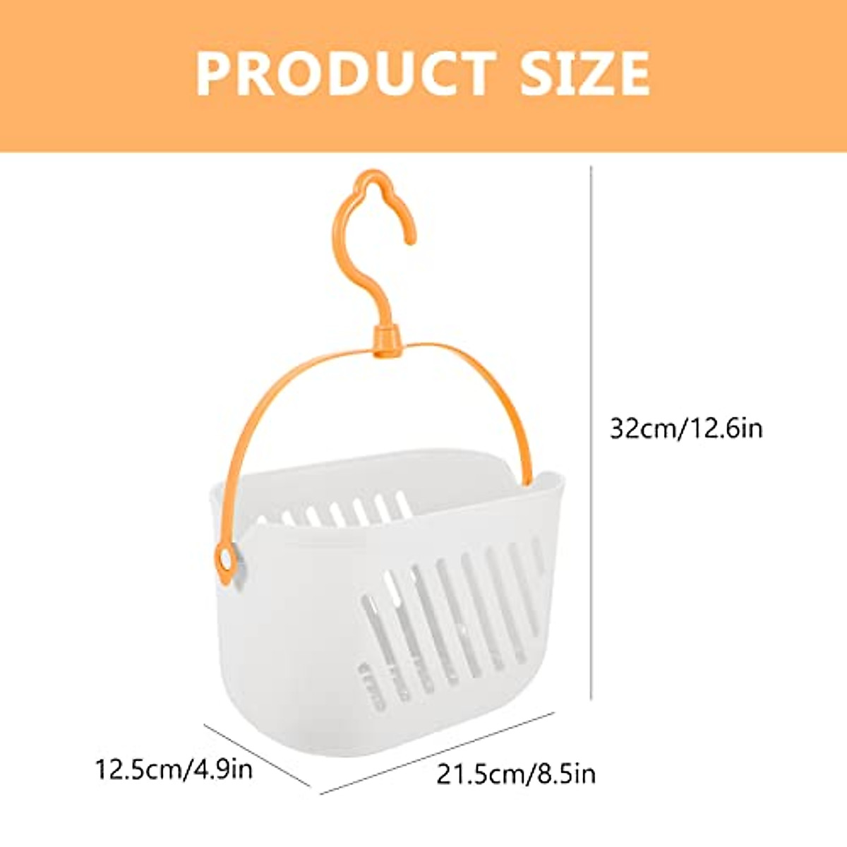 STOBAZA Shower Basket Plastic Hanging Shower Caddy with Hook for Bathroom Health Cosmetics Spa White