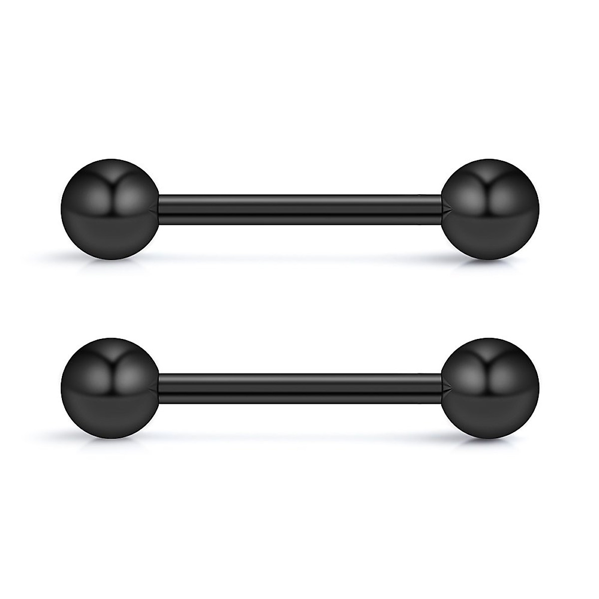 Ruifan 14G 9/16Inch Shiny Ball & Matte Ball & Arrow & Screw Nipple Tongue Shield Ring Barbell Body Piercing Jewelry Retainer 4prs(8pcs) - Mix Color