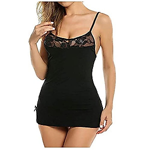 Womens Exotic Corset Chemise Bodysuit Bralette Nightwear juguetes sexual para sexo en pareja crotchless lingerie for sex naughty play game 221 (Black, S)