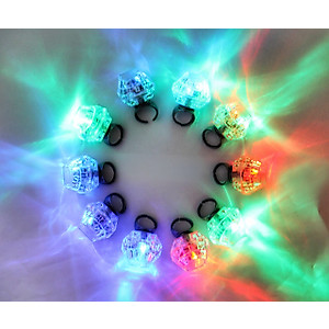 ROUNDSQUARE Bachelorette Party Light Up Rings Engagement Diamond Rings – 10 Packs
