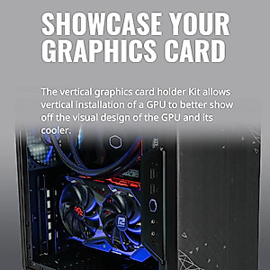 Cooler Master MasterAccessory Vertical GPU Card Holder Kit V2, Premium Riser Cable PCI-E 3.0 x16-165mm, Adjustable Length for E-ATX|ATX Cases (MCA-U000R-KFVK01)