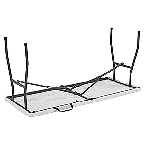 Living and More 5ft Half Folding Table, Portable Tables for Dining Parties Card Picnic Camping, White