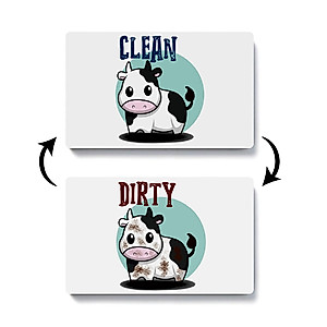 YouFangworkshop Funny Cute Cow Clean Dirty Dishwasher Magnet, Double Sided Strong Kitchen Flip Indicator, Reversible Refrigerator Dish Washer Laundry Room Accessories Decor Magnet