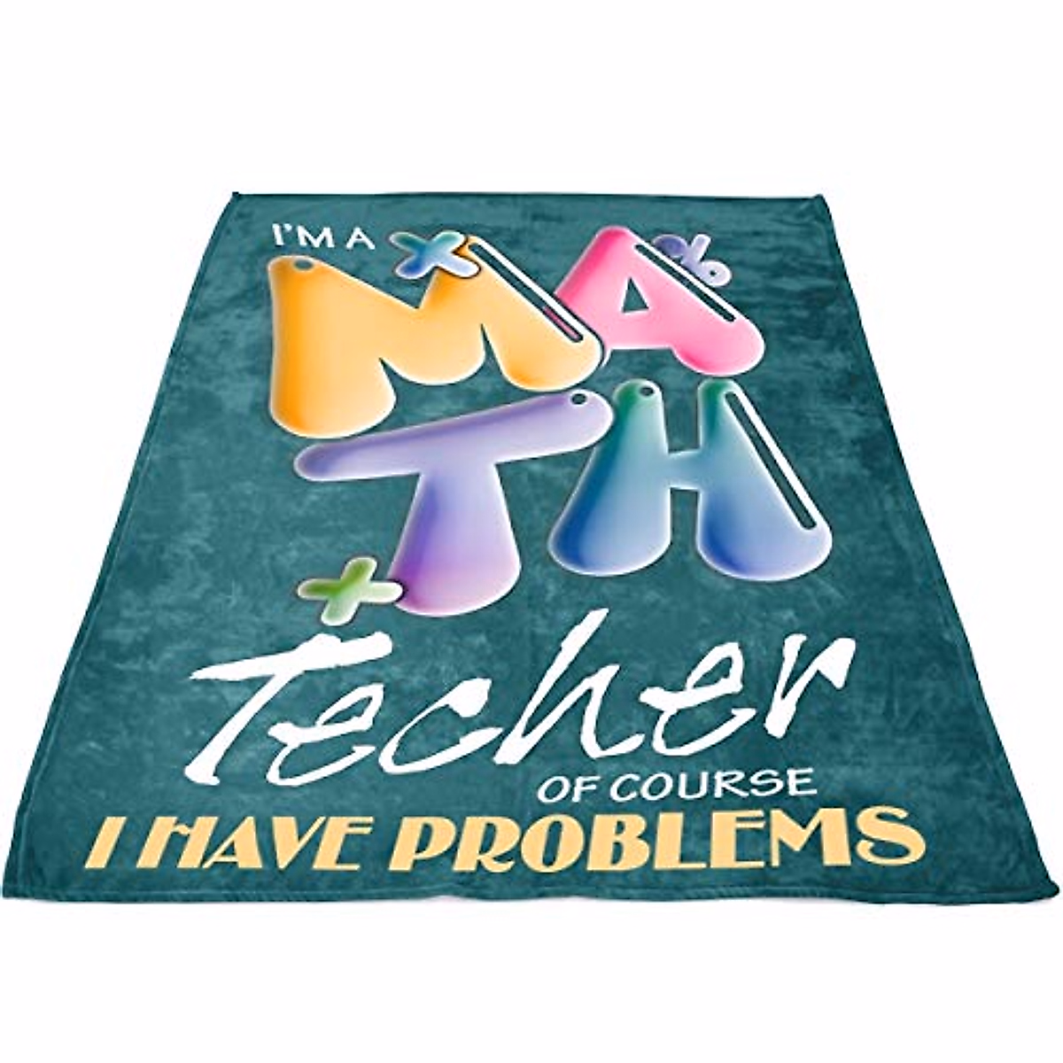 OAKSTORE I'm A Math Teacher Soft Fleece Throw Blanket, Gift for Teacher Blanket for Bed and Couch (Medium Fleece Blanket (60"x50") - Green Pistachio)