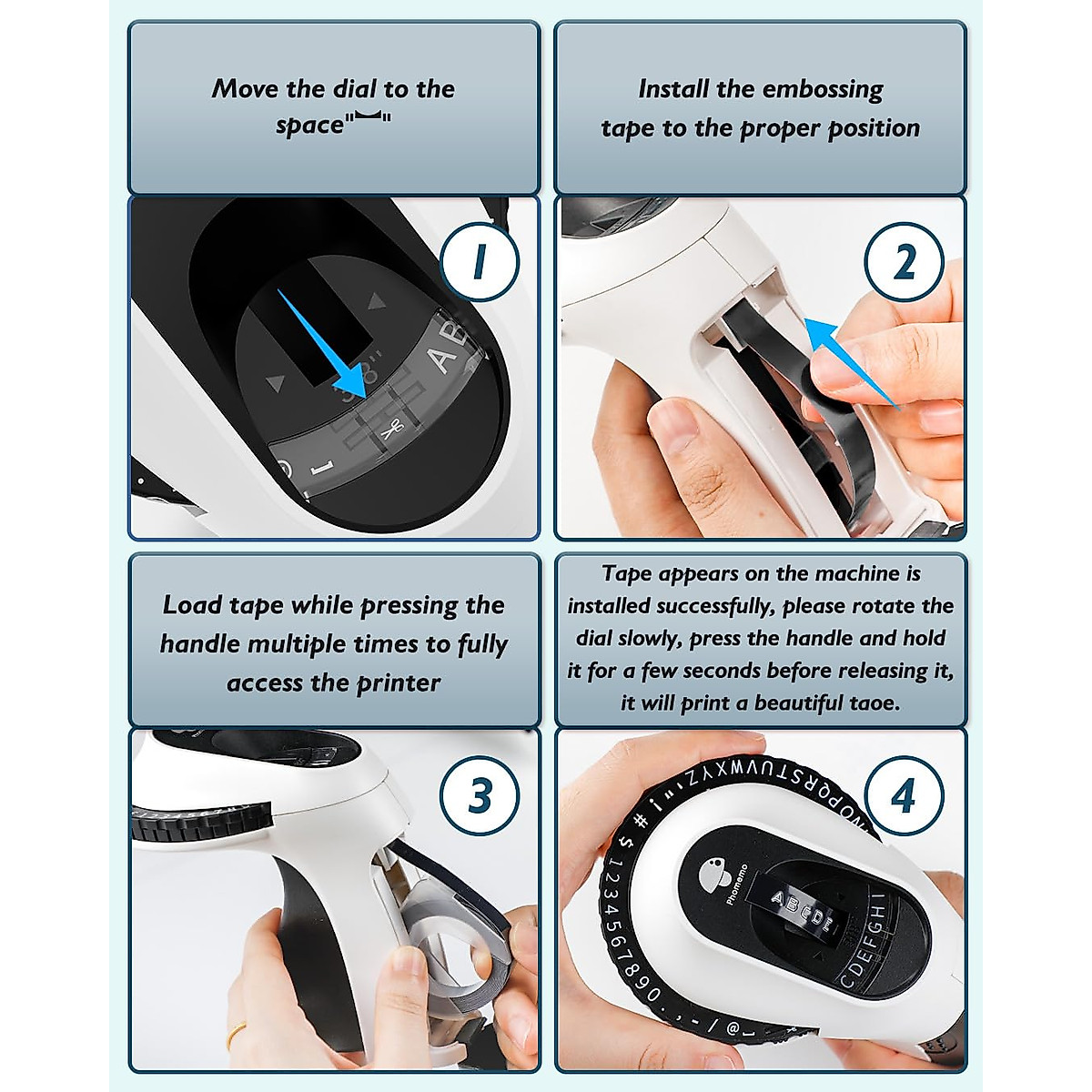 Phomemo Embossing Label Maker, E975 Vintage Retro Embossed Labeler, 3D Old School Label Makers, Handheld Manual Label Maker Machine Printer, Old Fashion Label Maker for Home, DIY & Crafting, Black