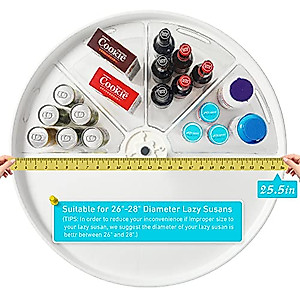 Leeden Lazy Susan Cabinet Organizer, BPA Free Containers, Durable Plastic Transparent Storage Bins (6 Packs) for Kitchen Corners, 1/8 Wedge, 4" Deep Container