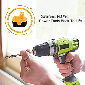 [Upgraded] 3600mAh Replacement Battery Compatible with Ryobi 14.4V Battery 1314702 130224010 130224011 130281002 1400144 1400655 HP1441 HP1441M HP1441MK2 HP1442M Battery Cordless Power Tools