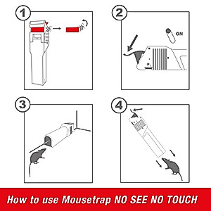 SWISSINNO Mouse Trap No See No Touch . Effective, non-contact + non-visible Catch + Kill with no-fail catching. Pre-baited with Food Bait. Humane Certified Design, Easy to Use, Safe + Reusable (1x)