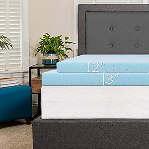 EMMA + OLIVER 3" Cool Gel Infused Cooling Memory Foam Mattress Topper - Twin