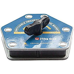 Multi-Angle Welding Magnets Holder Tool - Neodymium Magnetic Welding square, 55LBS Strong Hand Tools With Switch, Hexagon Multi-Angle Magnets: 30°, 45°, 60°, 75°, 90°, 105°, 120°, 135°, 150°(Small)