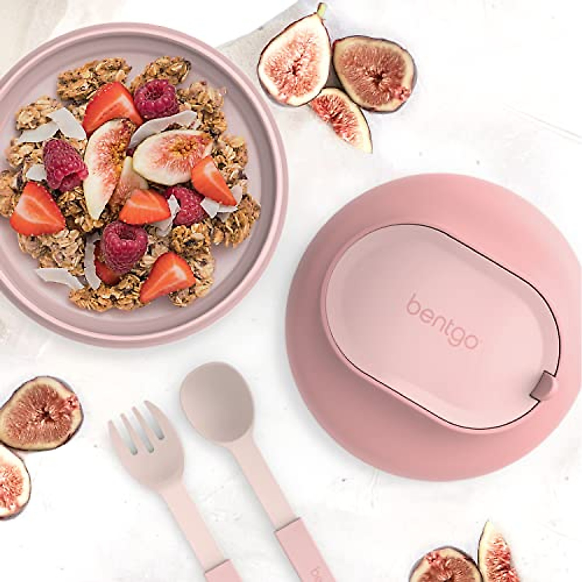 Bentgo Bowl - Insulated Leak-Resistant Bowl with Snack Compartment, Collapsible Utensils and Improved Easy-Grip Design for On-the-Go - Holds Soup, Rice, Cereal & More - BPA-Free, 21.2 oz (Blush)