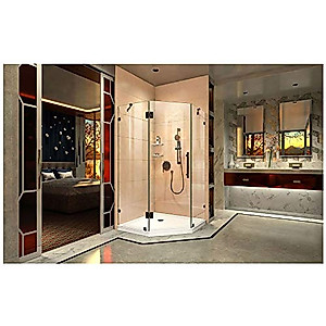 DreamLine Prism Lux 36 5/16 in. D x 36 5/16 in. W, Frameless Hinged Shower Enclosure, 3/8" Glass, Chrome Finish