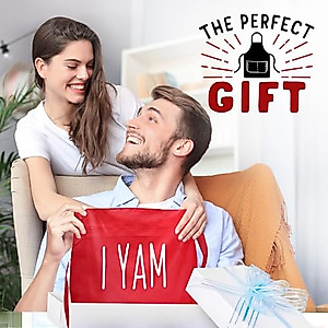 Witty Enterprise — Funny Couple Aprons (2 Pack) + Gift Bag — She’s My Sweet Potato, I Yam — For Girlfriend, Boyfriend, Friend — Birthday, Engagement, Anniversary, Wedding, Funny Gift Idea