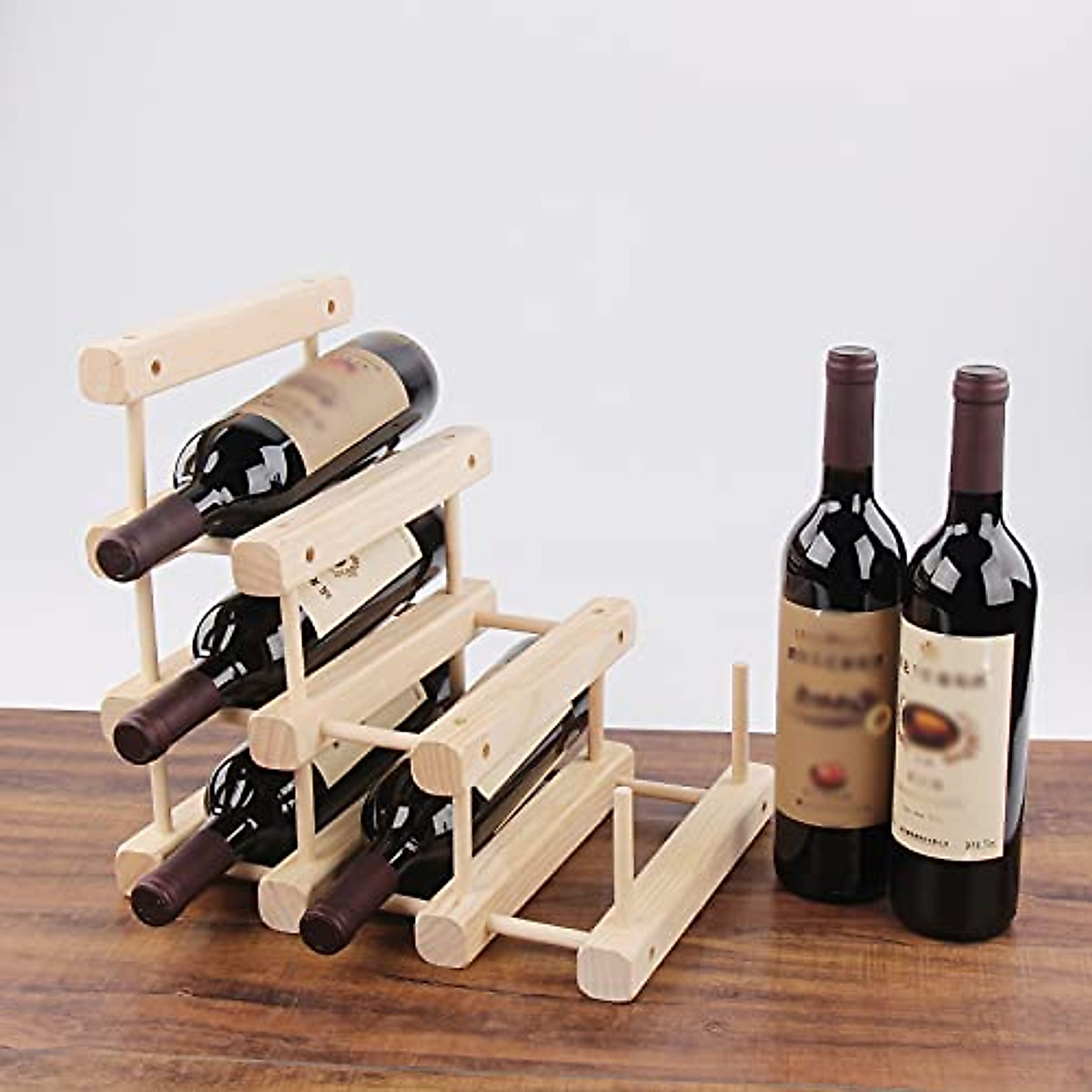 DYRABREST Wine Rack, 20 Bottles Countertop Wine Racks, DIY Stackable Modular Wine Bottle Display Storage Organizer Shelf Freestanding Floor Wine Rack for Home Kitchen Restaurants