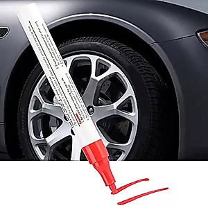 Tire Paint Pen, Fastdrying Mark Pen Waterproof Car Tire Paint Pen Car Tire Paint Pen Not Easy To Fade Good Water Resistance Good Sealing for SUV(Red)