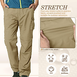 Jessie Kidden Mens Hiking Pants Convertible Quick Dry Lightweight Zip Off Outdoor Fishing Travel Safari Pants (225 Khaki 32)