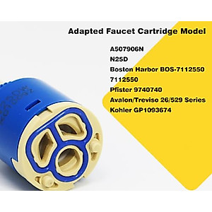 XLHippo 25mm Faucet Cartridge, Single Handle Faucet Valve for Pfister 9740740 Avalon/Treviso 26/529 Series, Kohler Kitchen Faucet GP1093674,CUPC Certified