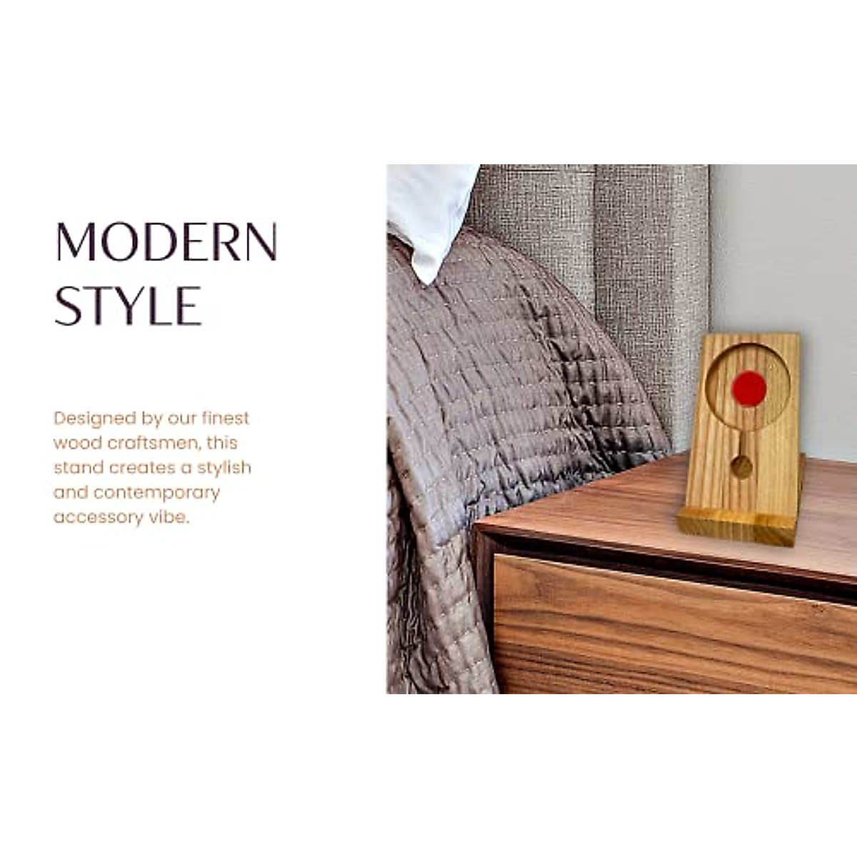 Natural Wood walnaut Phone Stand Holder Compatible with Apple MagSafe Charger for iPhone 13, 13 Pro, 13 Pro Max, 13 Mini, 12, 12 Pro, 12 Pro Max, 12 Mini