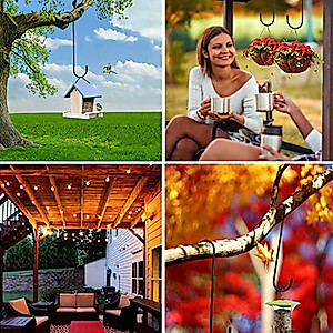 RUIBOLU Plant Hooks for Hanging, 6 Pack 10 inch Large S Hooks Heavy Duty Long for Hangers Plant Extension Hooks for Tree Branch, Utensils,Flower Basket, Garden, Patio, Indoor Outdoor Uses