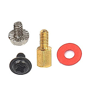 Connectors Y8AD (20x Screw+20x Motherboard Riser +20x Washer) 6.5mm 6-32-M3 Computer Golden Motherboard Riser+Screws + Red Washers - (Color: A)