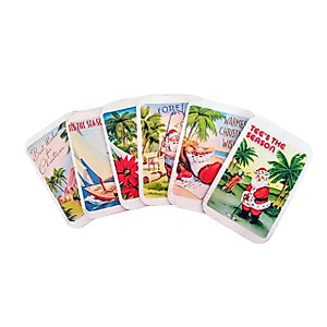 Set Of 6! Santa's Florida Christmas Miniature Wood Signs For Dollhouse Decor, Scrapbook Embellishments, Ephemera