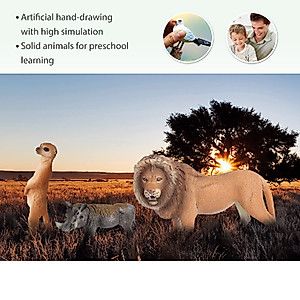 Volnau Animal Toys Figurines 11PCS Africa Figures Zoo Pack for Kids Christmas Decoration Gift Preschool Educational and Jungle Lion Forest King Set