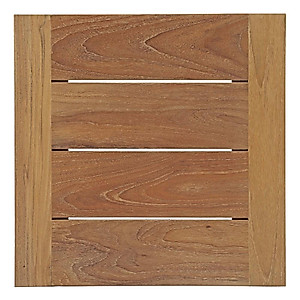 Modway EEI-3113-NAT-WHI-SET Bayport Outdoor Patio Teak Set, Two Armchairs, Two Ottomans, and Side Table, Natural White