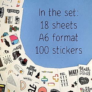 BulbaCraft 100Pcs Small Math Stickers for Students - Funny Math Gifts for Women and Men, Math Related Stickers, Funny Math Nerd Gifts, Math Lovers, Math Jokes for Mathy Folks, Math Laptop Decals