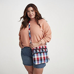 Vera Bradley Women's Cotton Triple Zip Hipster Crossbody Purse, True Black, One Size