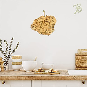 Totally Bamboo Destination Kauai Serving and Cutting Board, Includes Hang Tie for Wall Display