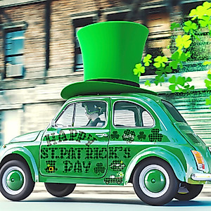 30 Pcs St Patrick's Day Garage Door Decoration Refrigerator Car Magnets Sticker Magnetic Garage Door Magnets Holiday Magnets Plaid Shamrock Magnets for Anniversary Wedding Decor Party Supplies