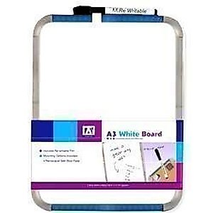 Grey A4 Magnetic Dry Wipe White Note Board Kitchen Fridge Memo + Pen