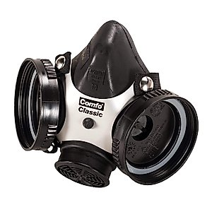 MSA 808074 Comfo Classic Series Half-Mask Respirator - Size: Medium, Harness Style: SoftFeel Hycar, Twin-Port, Reusable Gas Mask, MSA Comfo Cartridge Compatible
